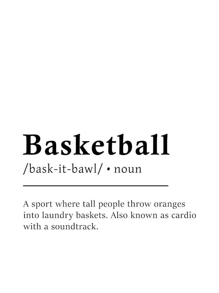 Basketball Definition Poster - Dictionary 1 Art Print by Fy!