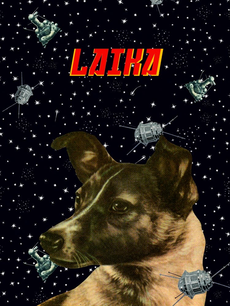 Laika — Soviet space art [Sovietwave] Art Print by Synthwave1950 – Fy!