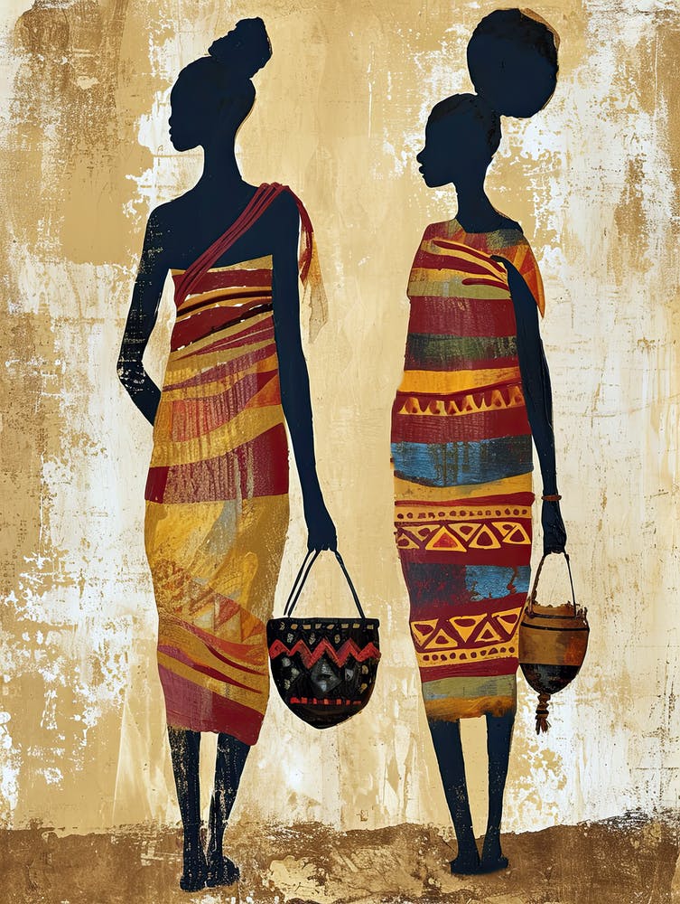 Two Woman, Africa's Boho Art; The Prairie Poem Art Print by Art ...
