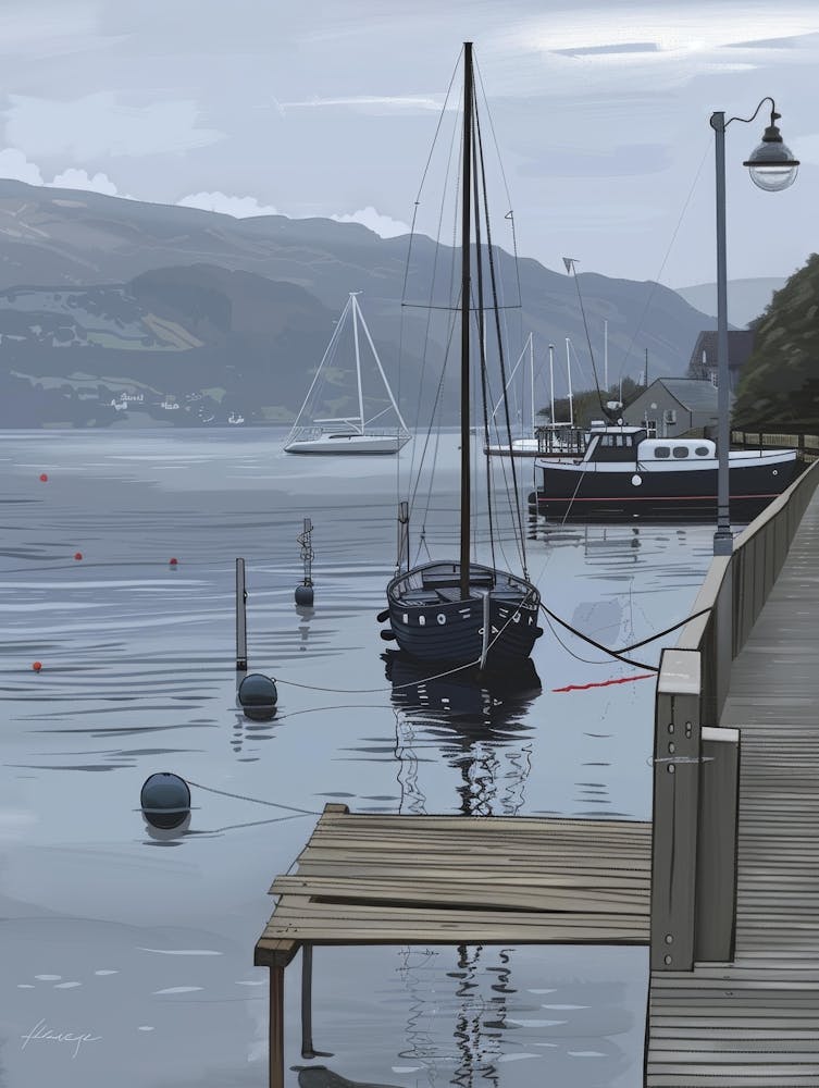 Loch Ryan Harbour Art Print by Moving Clouds Art – Fy!