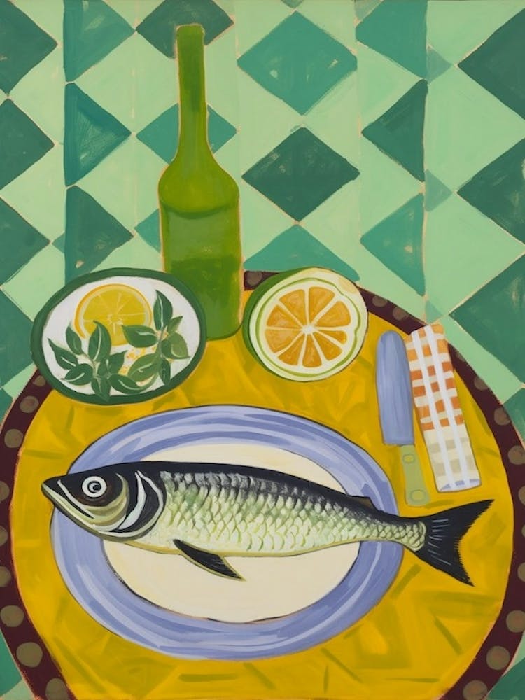 Mahi Mahi Italian Still Life Painting Art Print by Artful Appetite – Fy!