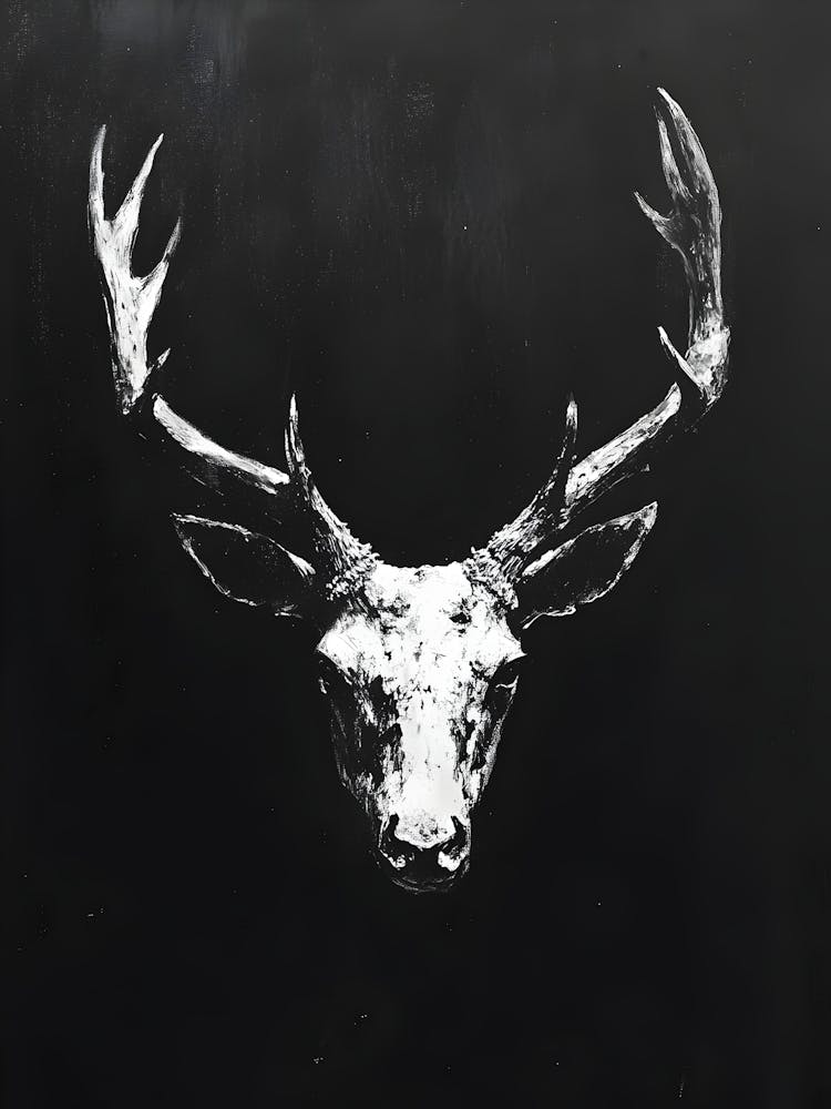 Dark Gothic Deer Head Art Print by Artbyn – Fy!