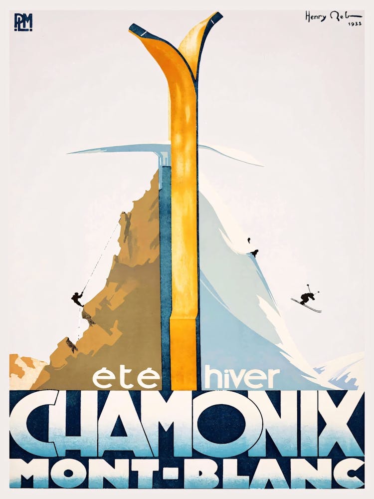 Vintage Ski Collection Chamonix Mont Blanc Art Print by Blim and Blum – Fy!