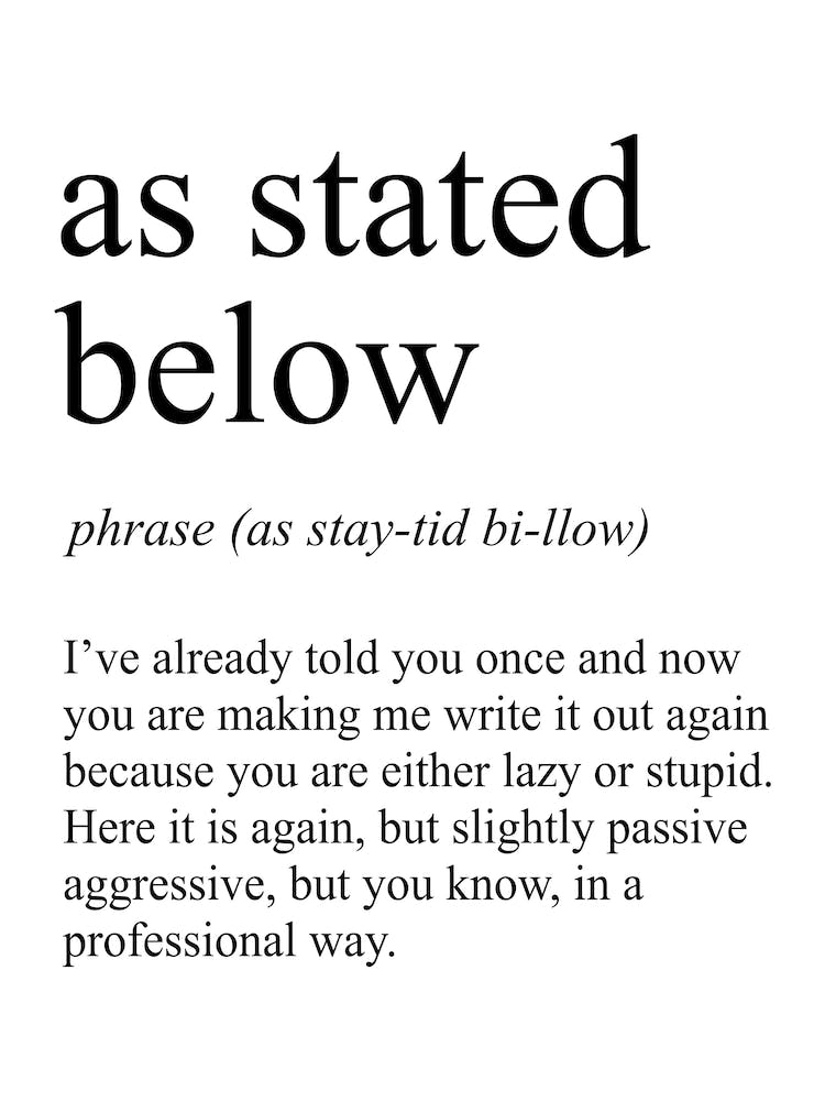 As Stated Below Email Definition Meaning Art Print by Nestory UK – Fy!