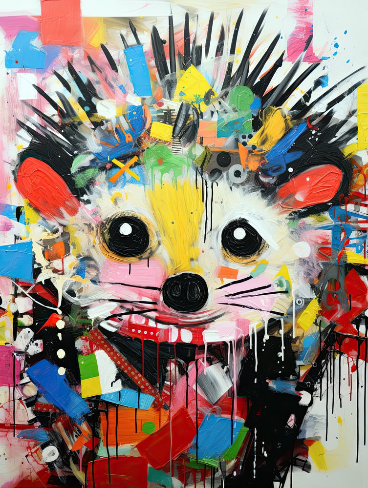 Wildlife Abstractions: Hedgehog Graffiti Art Print by Art-Syndicate – Fy!