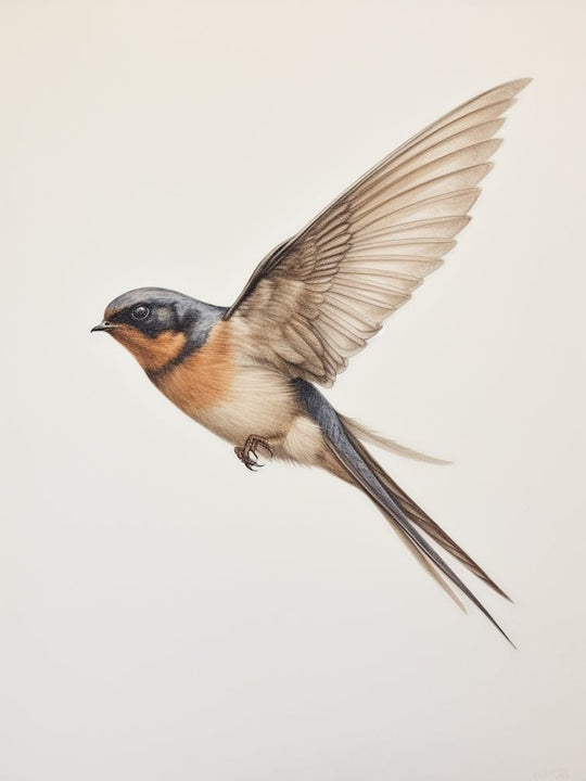 Vintage Bird Drawing Barn Swallow Art Print by Feathered Muse – Fy!