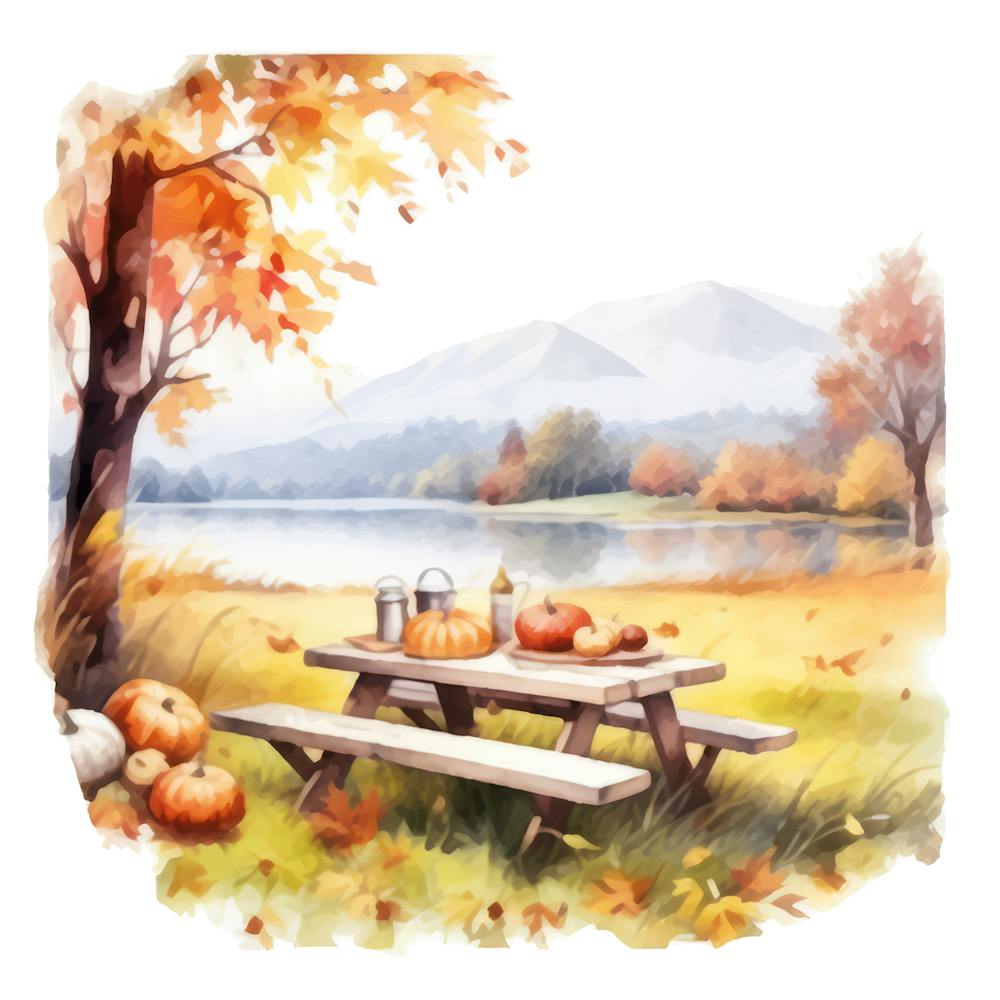 Autumn Picnic Table 4 Art Print by aPRESM – Fy!