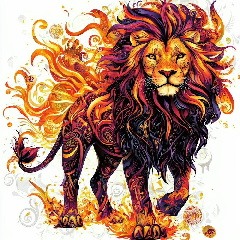 Lion Of Fire Art Print by Domanin_photo – Fy!