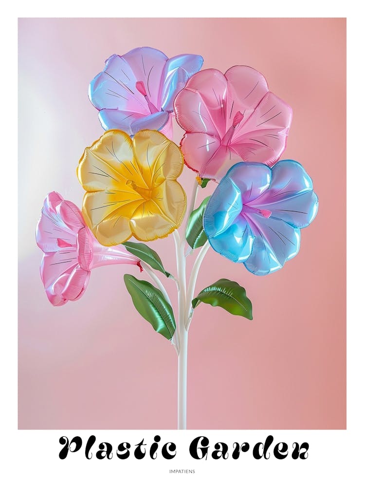 Dreamy Inflatable Flowers Poster Impatiens 2 Art Print by Botanic ...