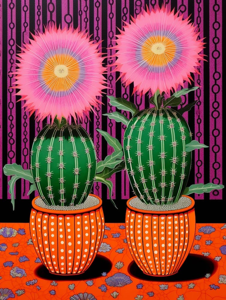 Mexican Style Cactus Illustration Mammillaria Cactus 2 Art Print by ...