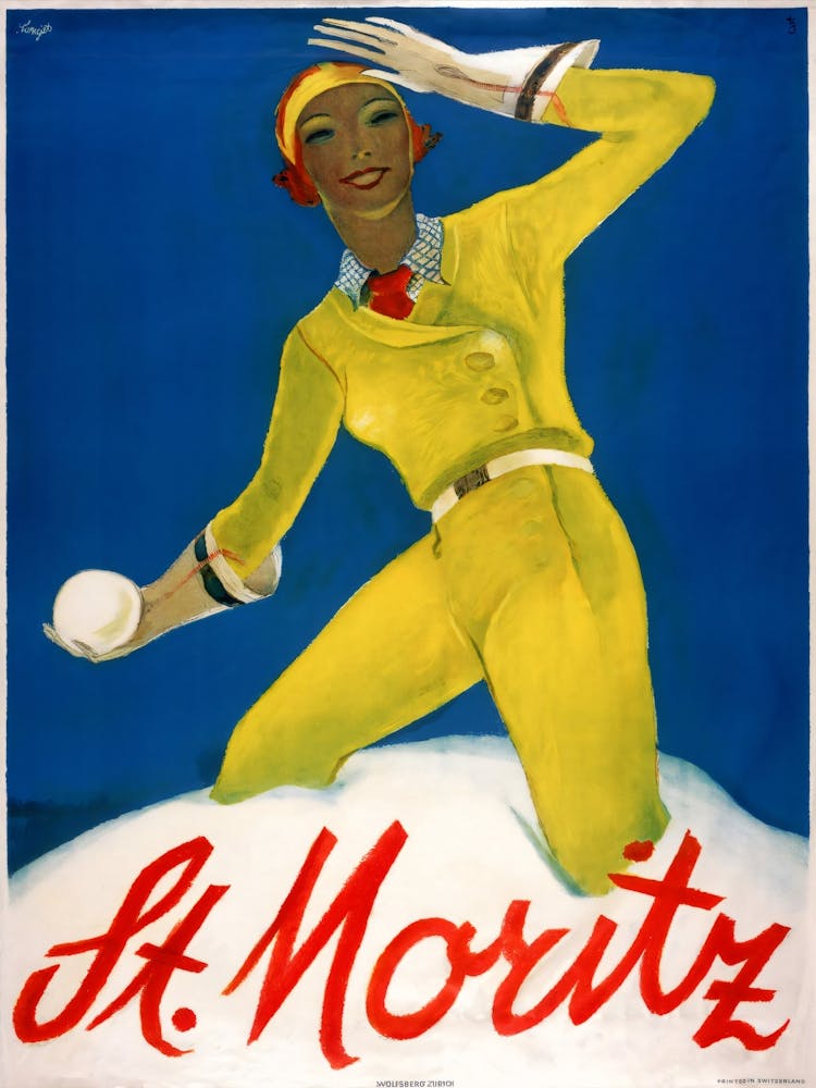 Vintage Ski Collection St Moritz Art Print by Blim and Blum – Fy!