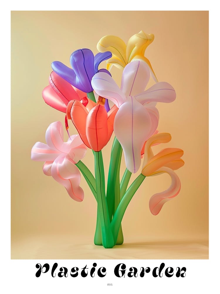 Dreamy Inflatable Flowers Poster Iris 2 Art Print by Botanic Studio – Fy!