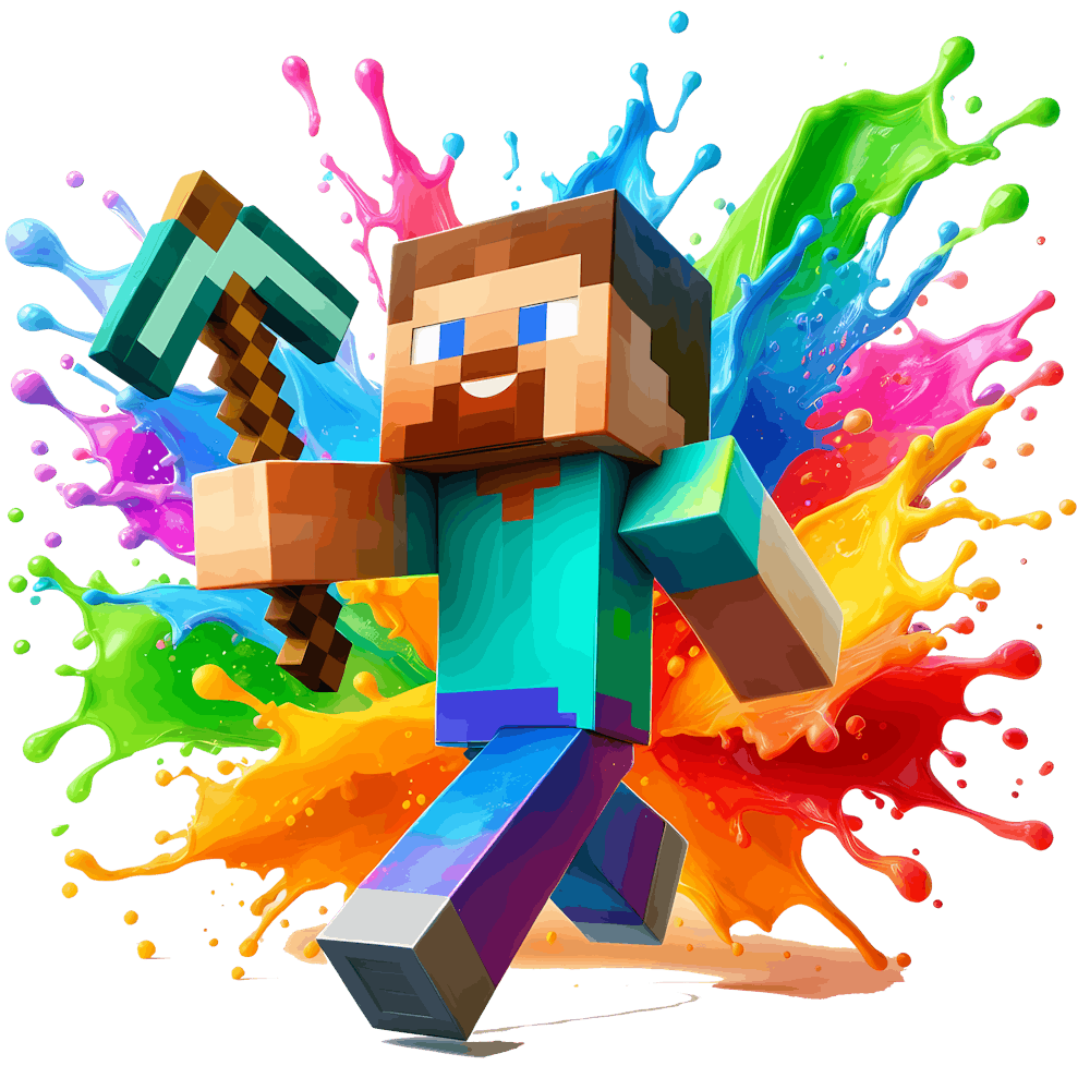 Minecraft Splatter Painting Art Print by Aloke Design – Fy!