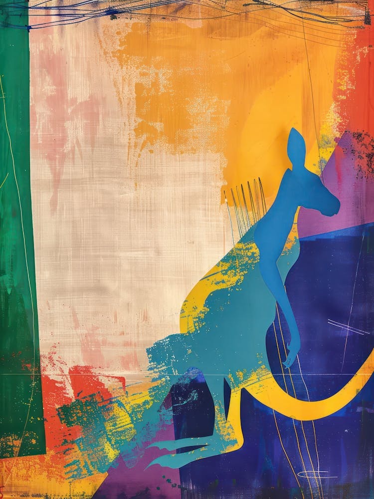 Kangaroo 1 Cut Out Collage Art Print by ArtEra Creations – Fy!
