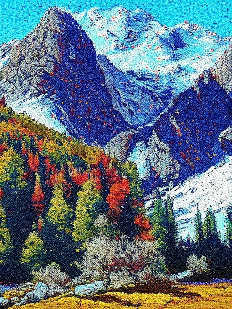 Rocky Mountain National Park United States Of America Pointillism Art ...