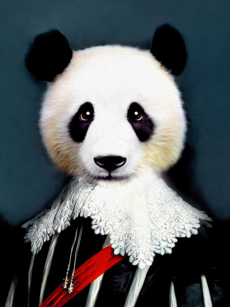 Sweet Aristocrate Benji Panda Pet Portraits Art Print by l'Animorphe ...