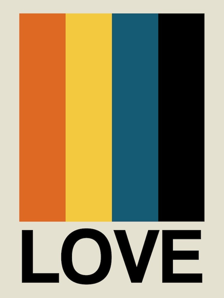 Retro Stripe Love Sundaze Art Print by Frances Collett – Fy!