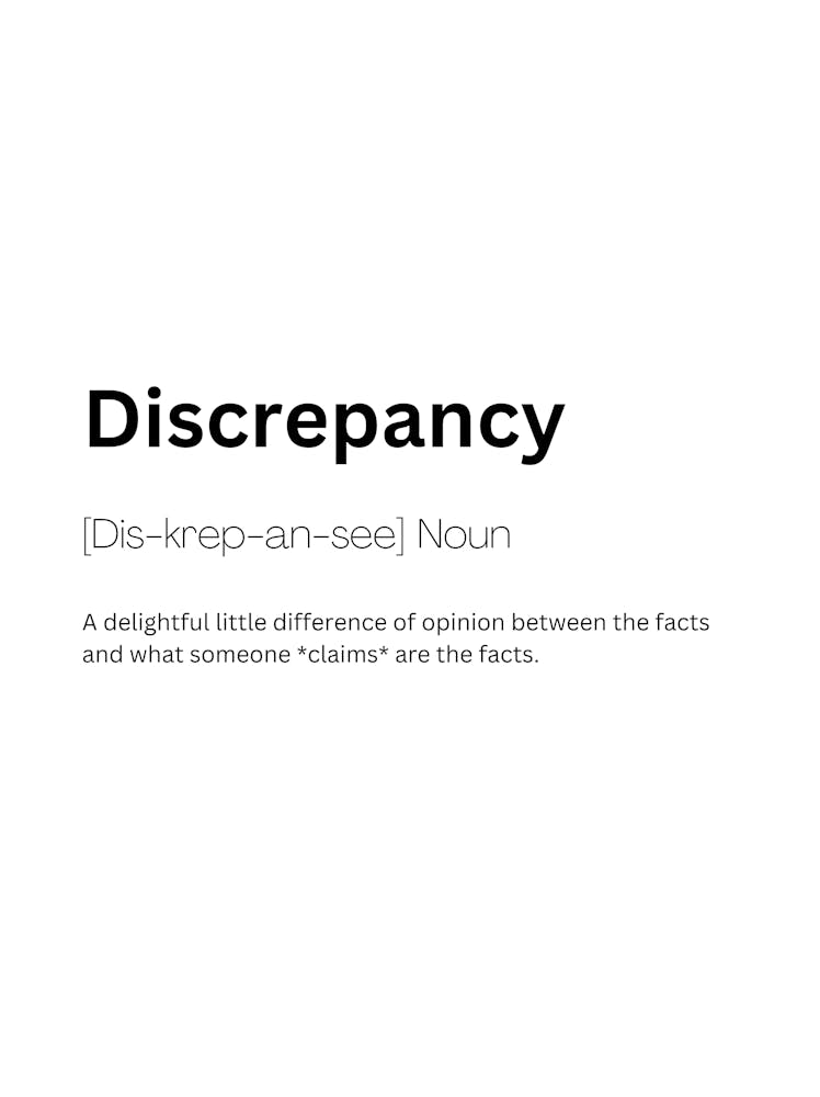 Discrepancy Definition Meaning Art Print by Kaigozen – Fy!