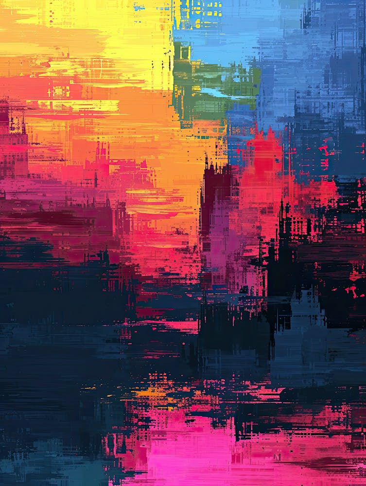 Abstract Painting | Pixel Minimalism Art Series 1 Art Print by Art ...