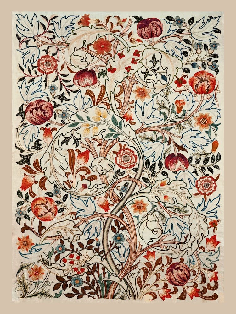 Acanthus Portiere, William Morris Living Room Art print Art Print by Fy ...