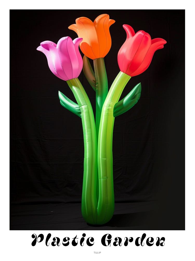 Bright Inflatable Flowers Poster Tulip 1 Art Print by Botanic Studio – Fy!