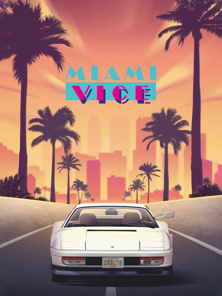 Miami Vice Vintage Poster Art Print by Froze Studio – Fy!