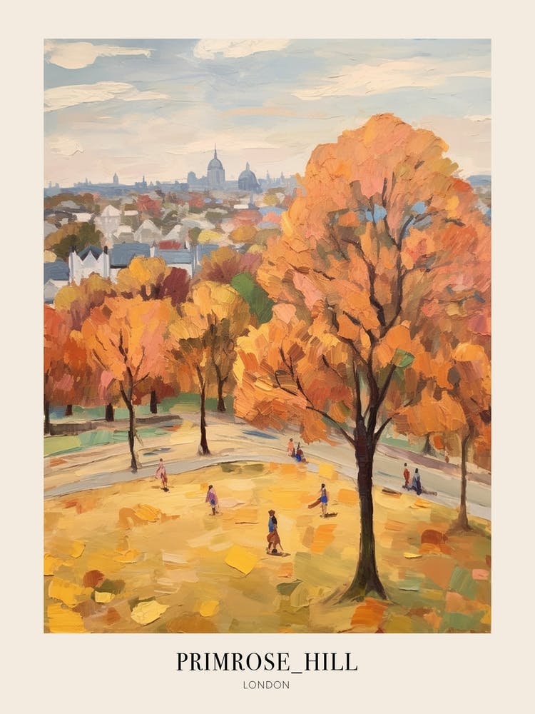 Autumn City Park Painting Primrose Hill London 1 Poster Art Print by ...
