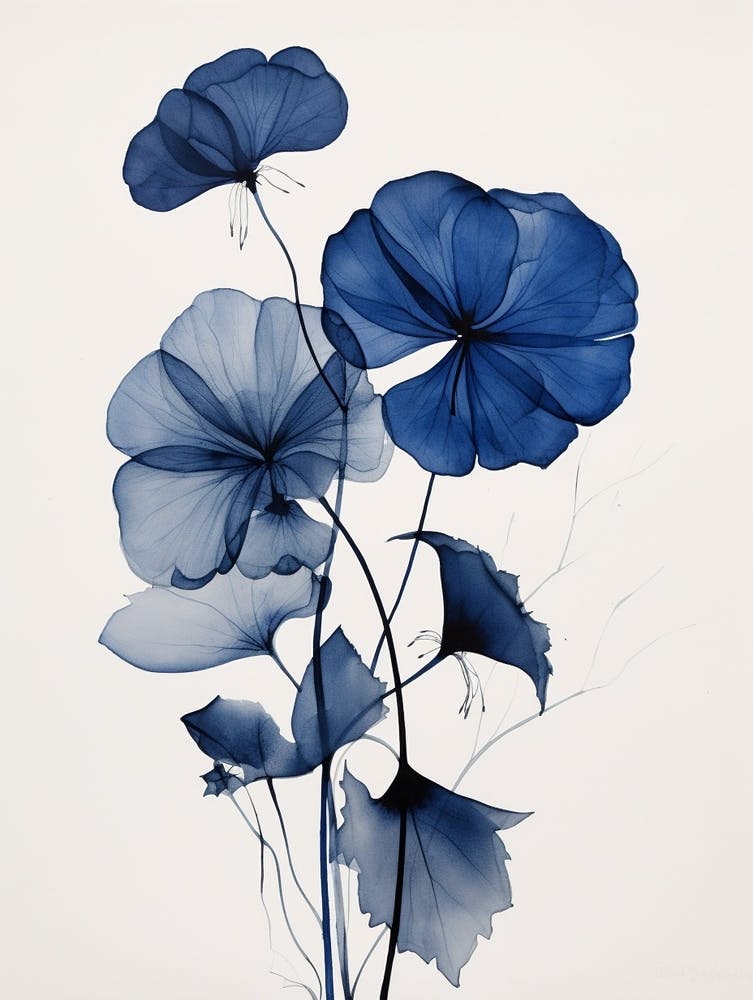 Blue Botanical Moonflower Art Print by Botanic Studio – Fy!