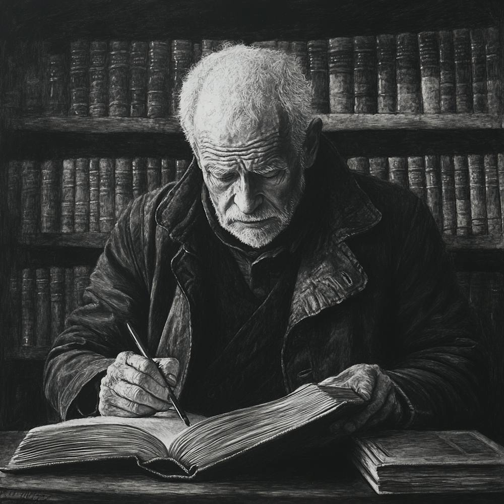 Old Man Reading A Book 1 Art Print by AI & Designs by Nina – Fy!