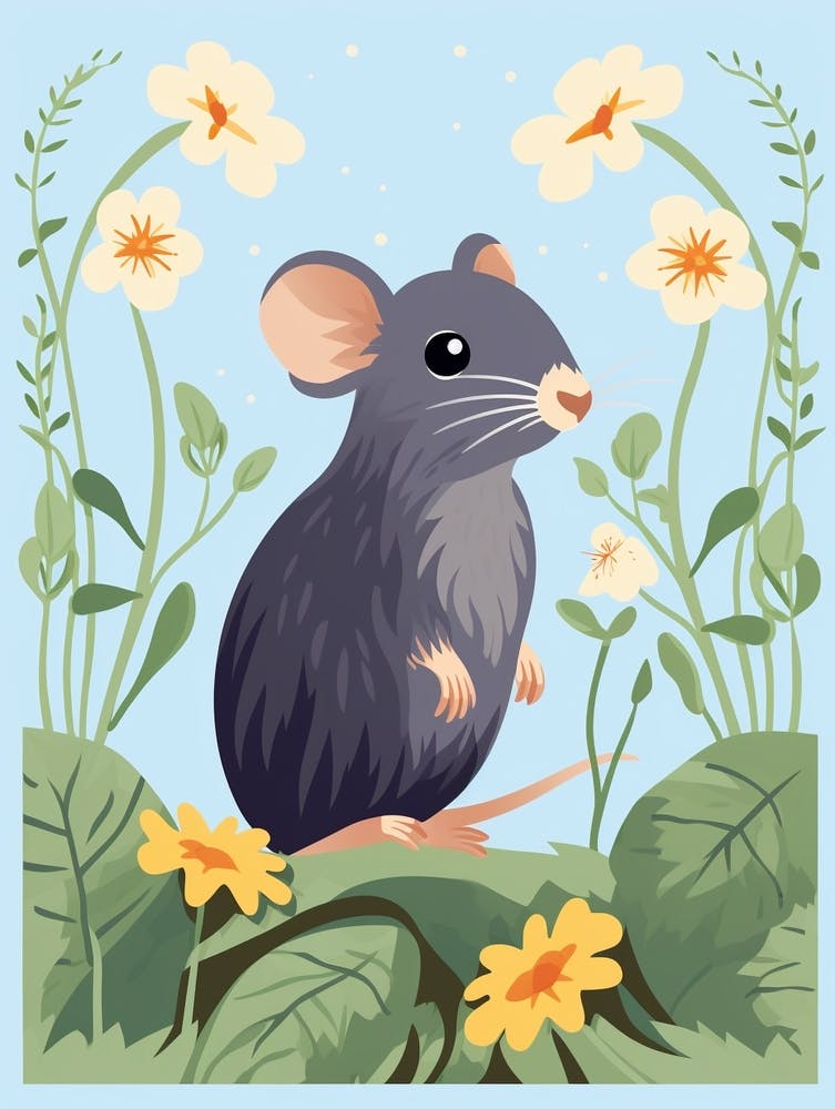 Baby Animal Illustration Shrew 2 Art Print by Scribble Studio – Fy!
