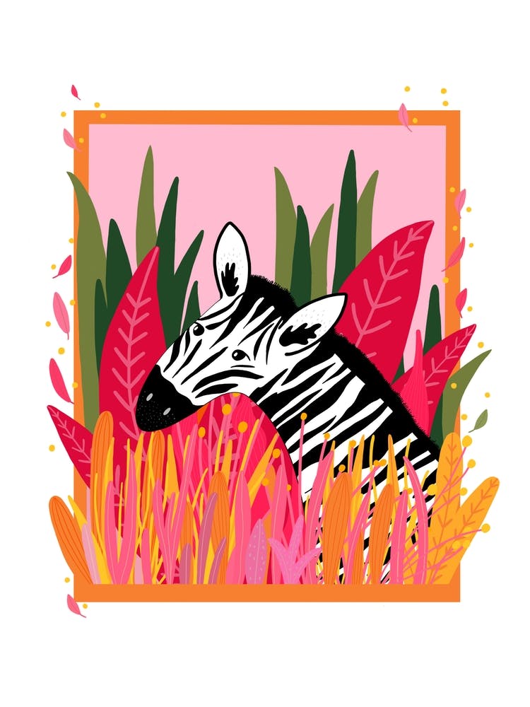 Pink Zebra Art Print by Niamh Illustrates – Fy!