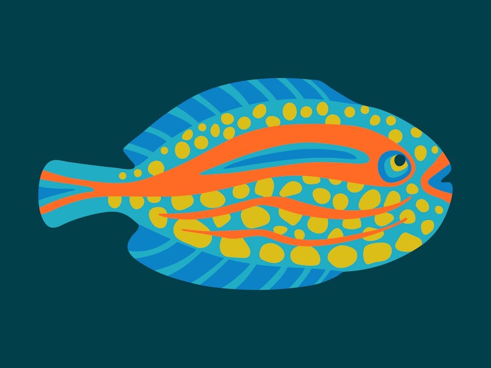 TROPICAL ZONE Spotted Coral Reef Fish Undersea Ocean Sea Creatures in ...