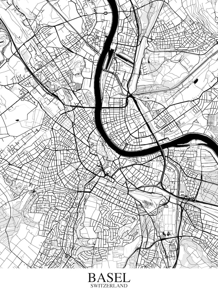 Basel White Black Art Print by Mapply – Fy!