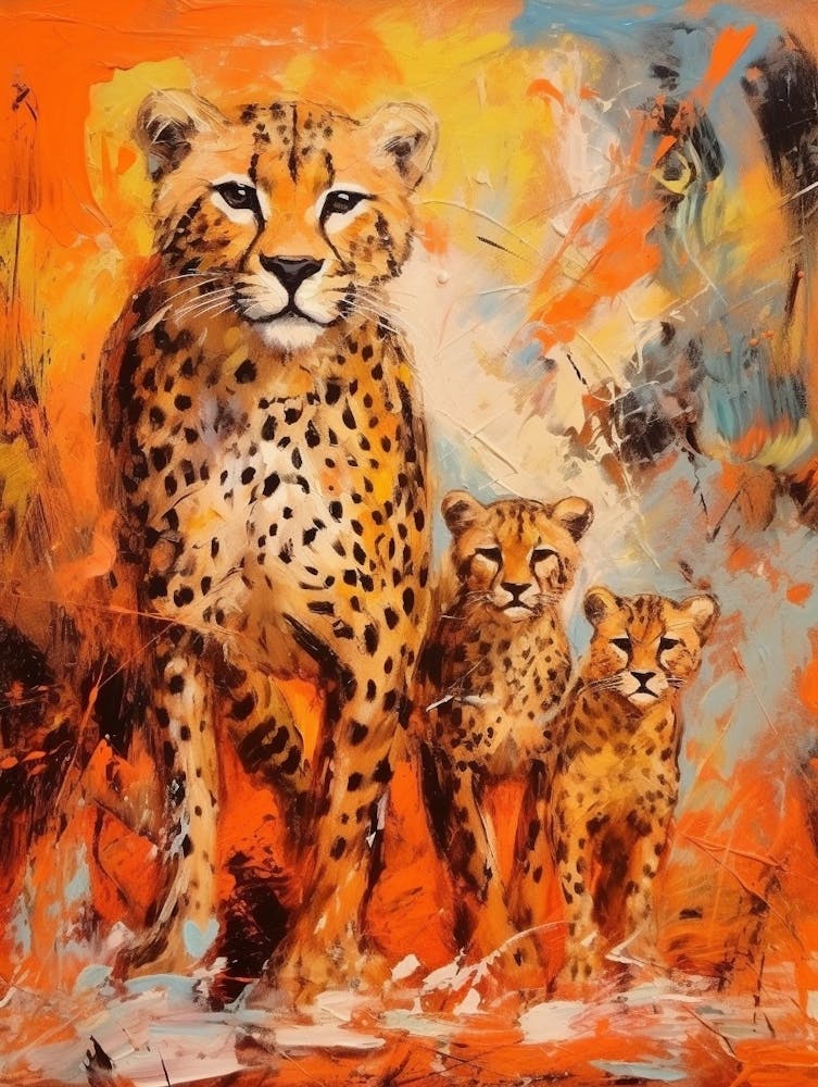 Cheetah Abstract Painting 3 Art Print by Abstract Art Expressions – Fy!