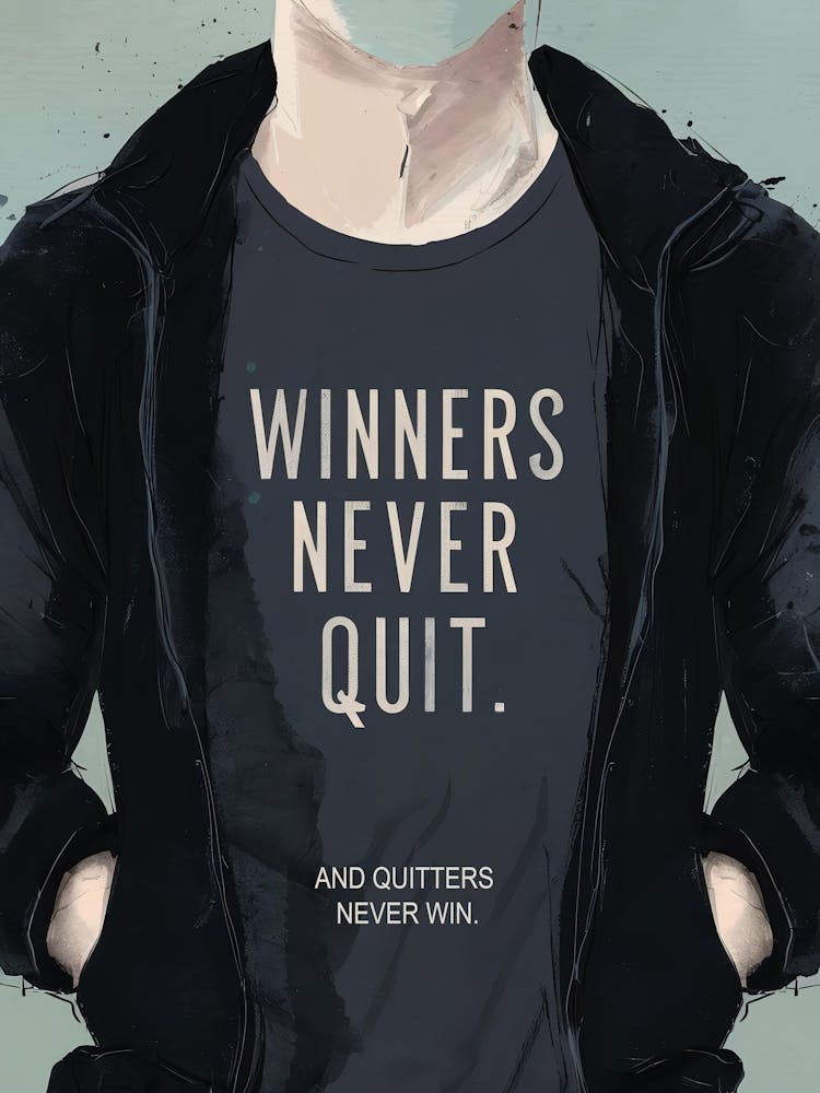 Winners Never Quit - And Quitters Never Win Art Print by Fy!