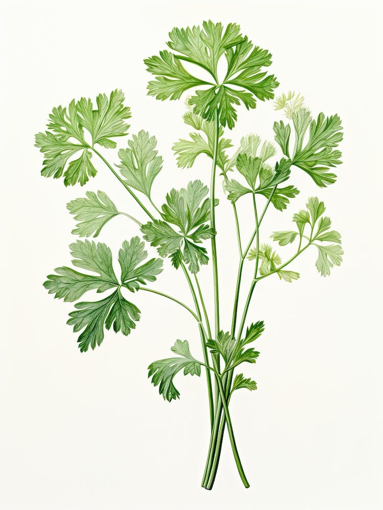 Parsley Vintage Botanical Herbs 1 Art Print by Whimsical Meadows – Fy!
