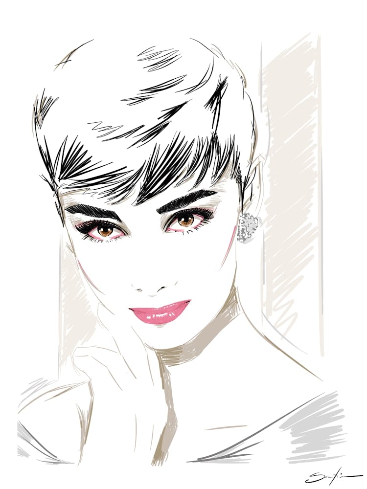 Audrey H - Retro 80s Style Art Print by RetroRon – Fy!