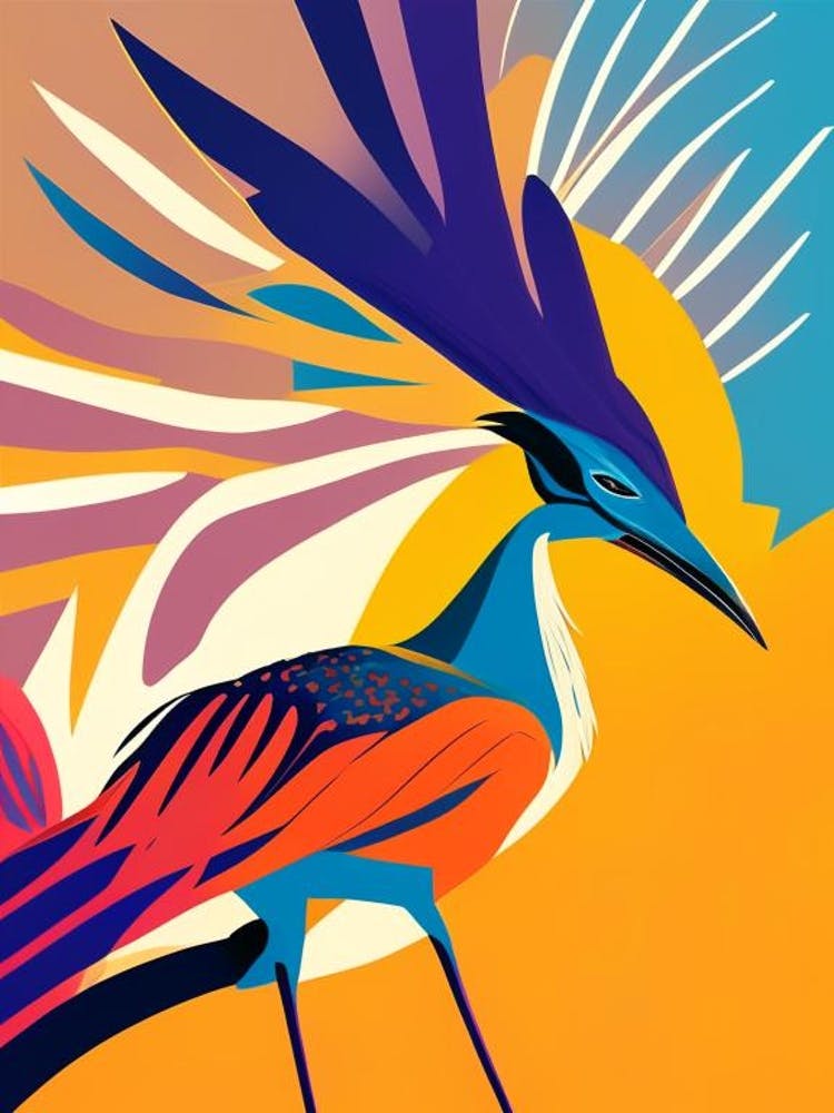 Roadrunner Pop Matisse Bird Art Print by Featherline – Fy!