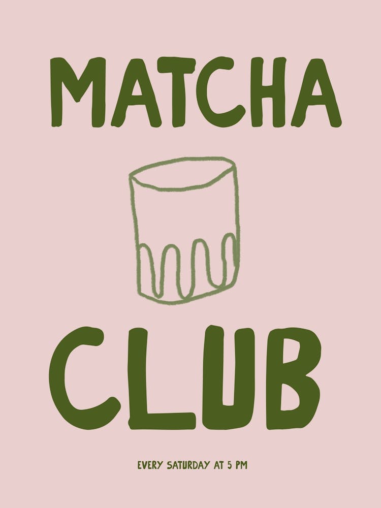 Matcha Latte Club Art Print by Lara's Wonderland – Fy!