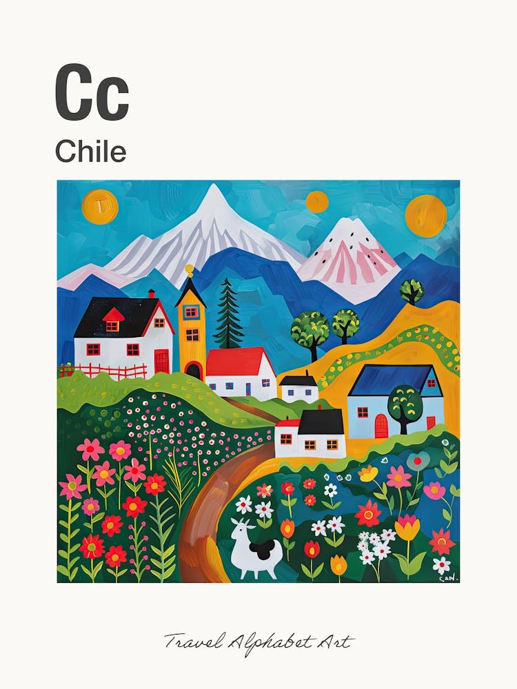 Kids Travel Alphabet Chile 4 Art Print by Scribble Studio – Fy!