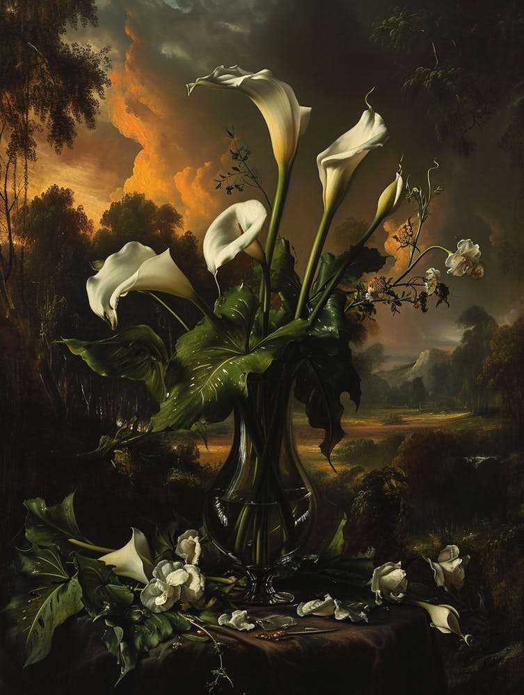 Baroque Floral Still Life Calla Lily 3 Art Print by Botanic Studio – Fy!