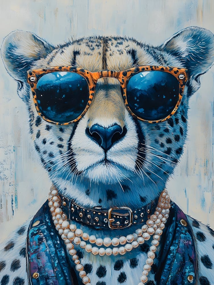 Blue Cheetah 3 Art Print by S.K. Coghlan – Fy!