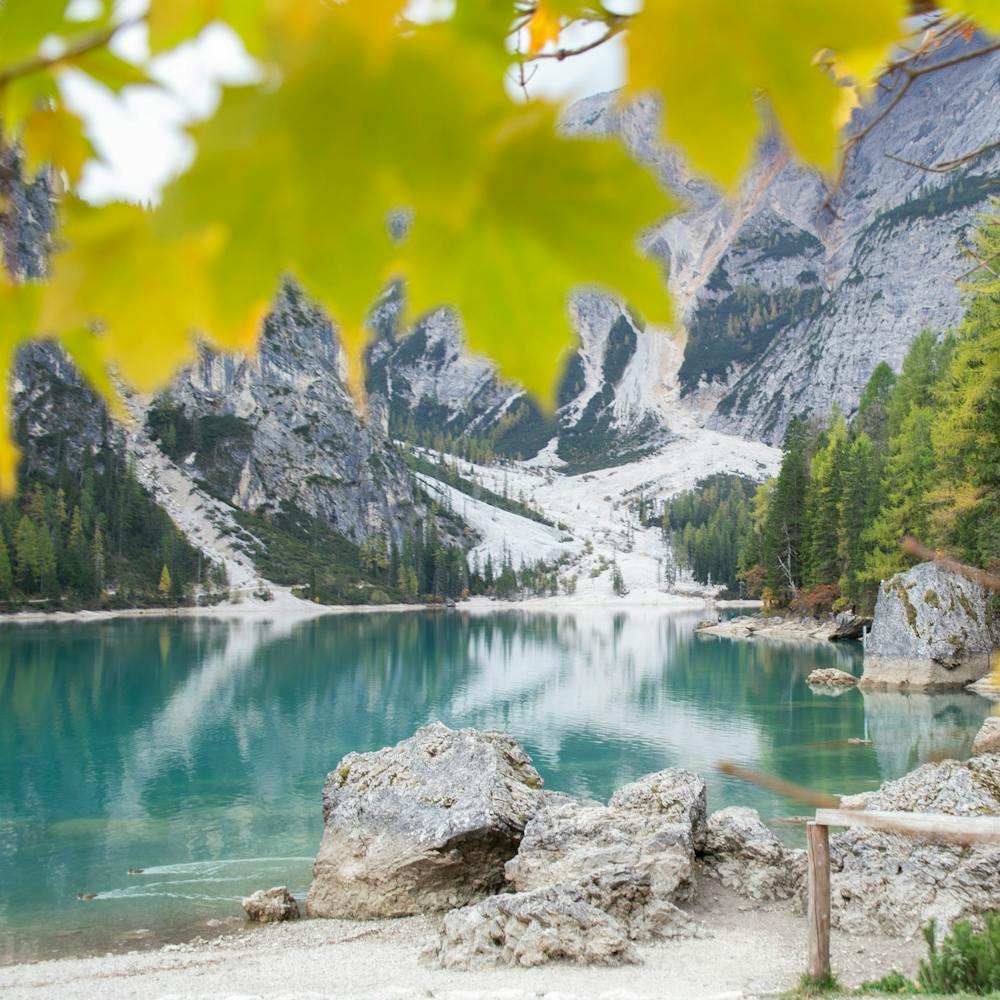 Dolomites Lake Braies Art Print by Mitsy – Fy!