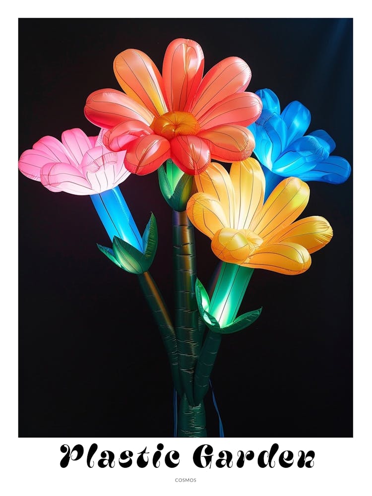 Bright Inflatable Flowers Poster Cosmos 2 Art Print by Botanic Studio – Fy!