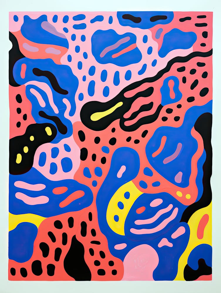 Neon Echo Futuristic Biomorphic Art Art Print by Bauhaus-Syndicate – Fy!