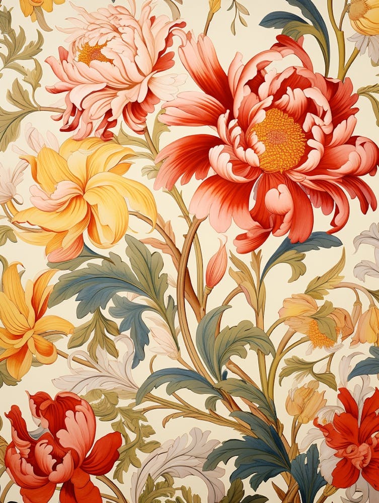 Floral Wallpaper 184 Art Print by Shadesigns – Fy!