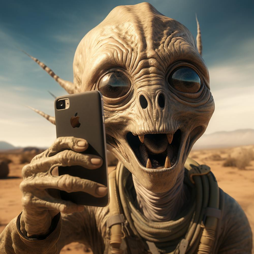 Alien Selfie Art Print by Queen Of Space – Fy!