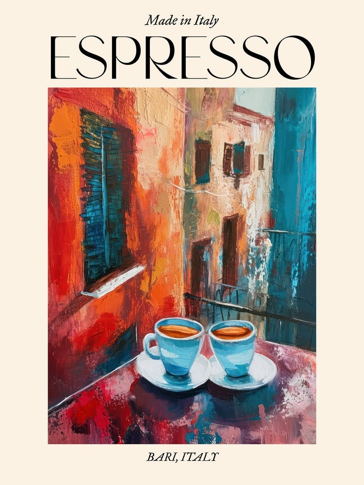 Bari Espresso Made In Italy 2 Poster Art Print by MedArt – Fy!