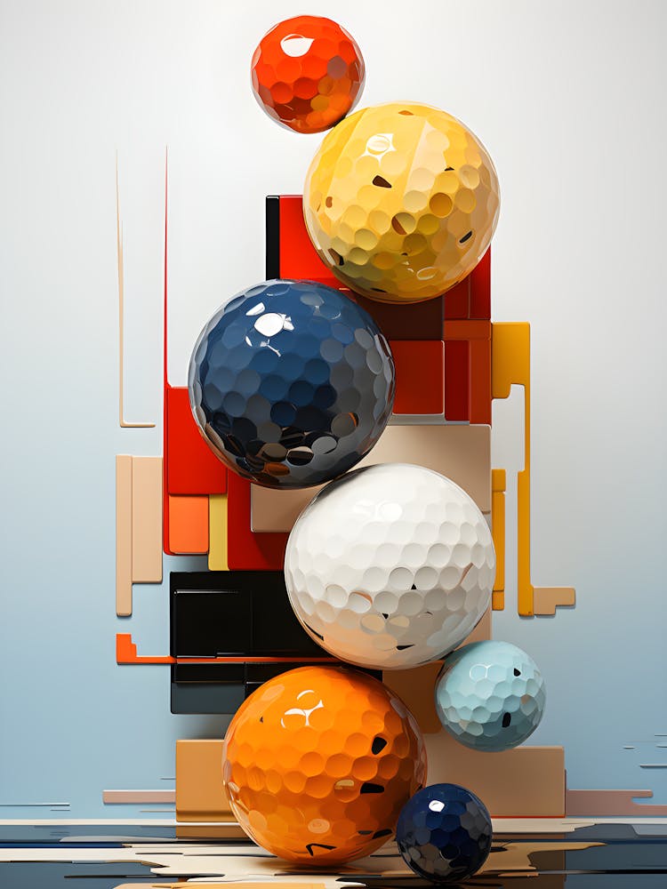 Colorful Golf Ball Abstract – Modern Minimalist Pop Art For Sport ...