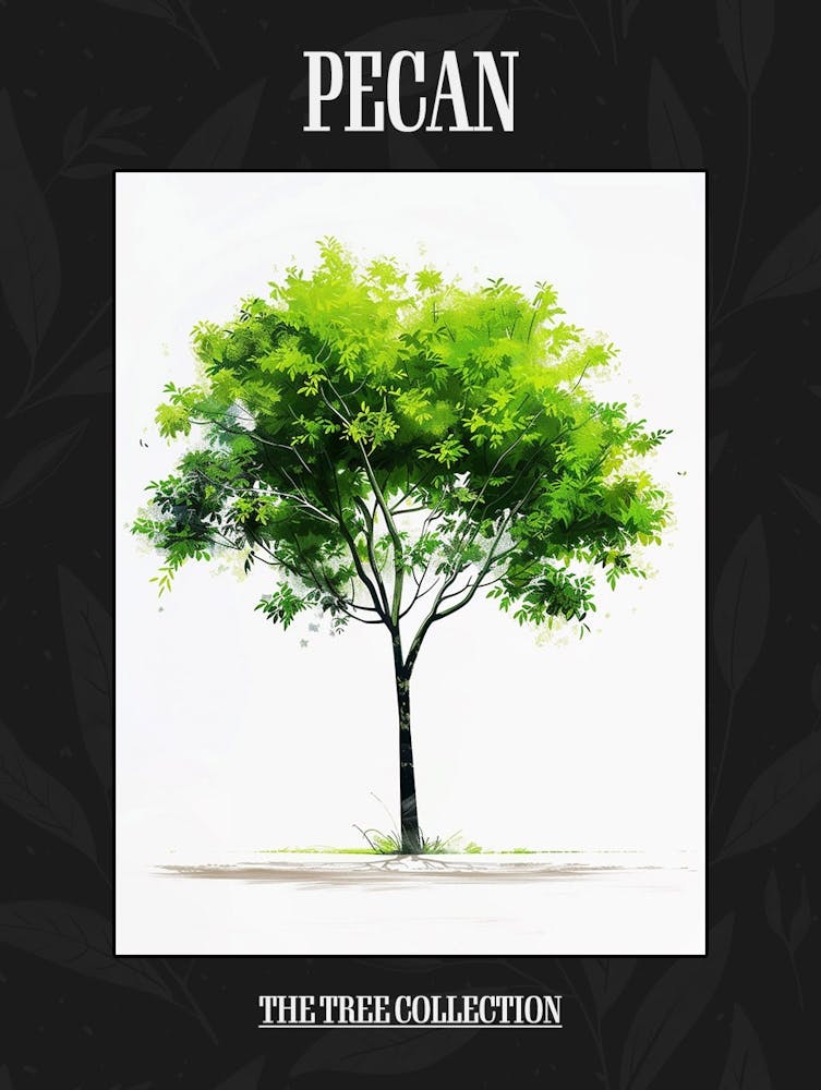 Pecan Tree Pixel Illustration 3 Poster Art Print by Bough And Bloom ...